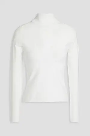 Alexander Wang Appliquéd Stretch-knit Turtleneck Top - White