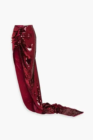 Rick Owens Rick Owens Asymmetric Sequined Chiffon Skirt - Plum