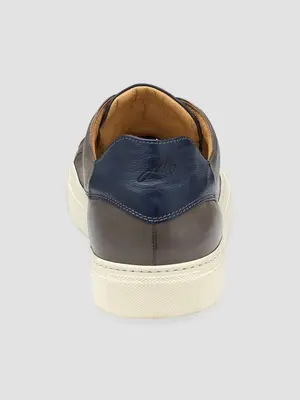 Johnston & Murphy Jared Leather Sneakers - Gray