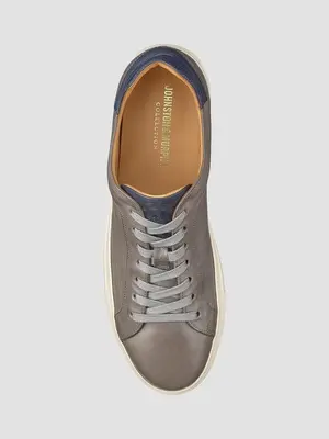 Johnston & Murphy Jared Leather Sneakers - Gray