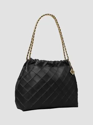 Tory Burch Fleming Soft Leather Shoulder Bag - Black