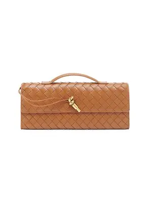 Bottega Veneta Bottega Veneta Intrecciato Leather Clutch - Cognac