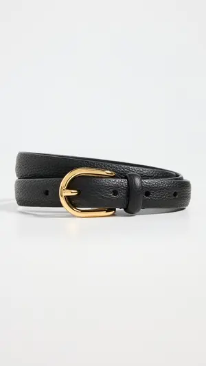 Anderson's Skinny Grained Leather Belt - Black