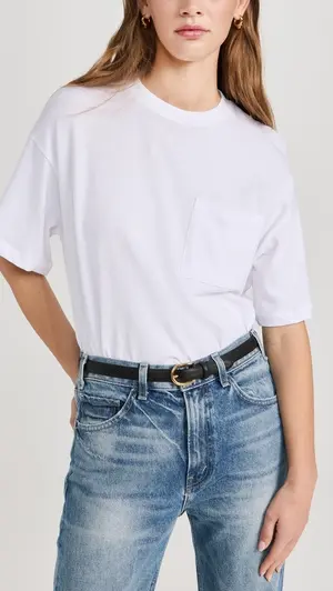 Anderson's Skinny Grained Leather Belt - Black