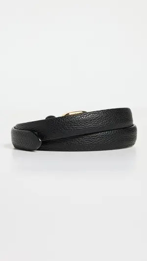 Anderson's Skinny Grained Leather Belt - Black