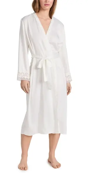 Flora Nikrooz Showstopper Charmeuse Robe - Ivory
