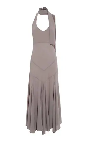 SIEDRES Siedrés Scarf-detailed Midi Halter Dress