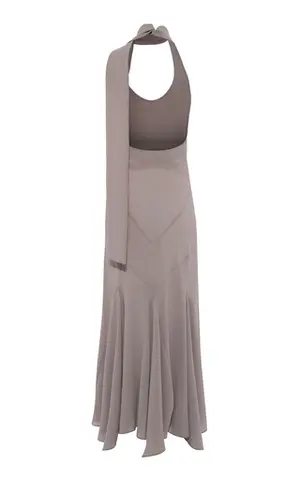 SIEDRES Siedrés Scarf-detailed Midi Halter Dress