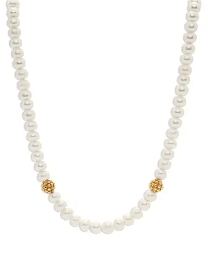 CAPUCINE DE WULF Berry Beaded Necklace Pearl/gold