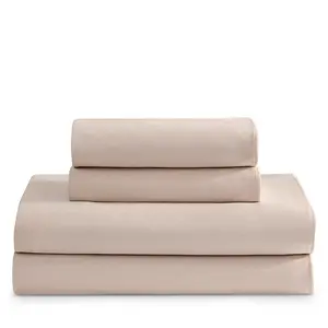 Calvin Klein Pearl Edge Cotton Sateen 300 Thread Count Sheet Set, Queen Light Pink