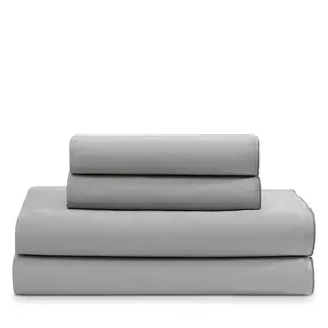 Calvin Klein Pearl Edge Cotton Sateen 300 Thread Count Sheet Set - Medium Grey