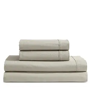 Calvin Klein Solid Washed Percale Cotton 4 Piece Sheet Set - Absinthe Green