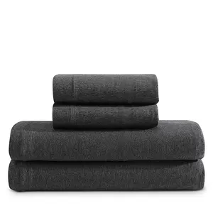 Calvin Klein Modern Melange Jersey 4 Piece Sheet Set - Gunmetal Grey Heather