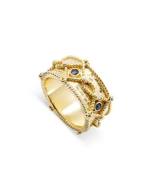 CAPUCINE DE WULF Victoria Labradorite Band Ring - Blue/gold