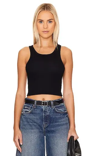Cotton Citizen Verona Crop Tank - Jet Black