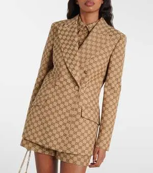 Gucci Gg Canvas Double-breasted Blazer