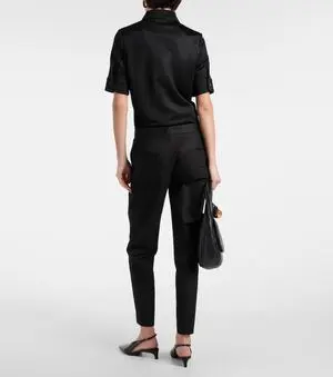 JIL SANDER Cotton Gabardine Straight Leg Trousers
