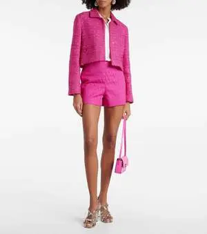 Valentino Garavani Vgold Cropped Lamé Tweed Jacket