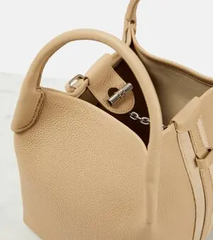 Loro Piana Bale Small Leather Tote Bag - Beige