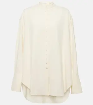 THE ROW Grandad Oversized Silk Shirt