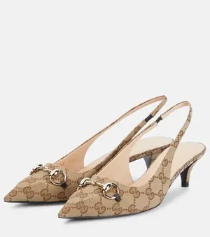 Gucci Horsebit Gg Slingback Pumps