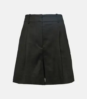 Veronica Beard Noemi High-rise Linen-blend Shorts