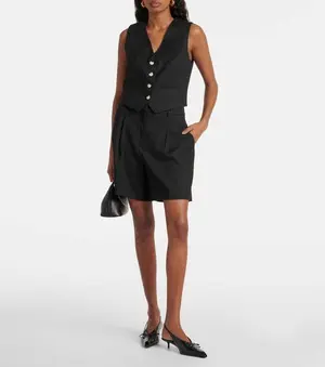 Veronica Beard Noemi High-rise Linen-blend Shorts