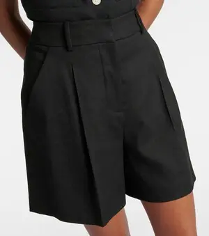 Veronica Beard Noemi High-rise Linen-blend Shorts