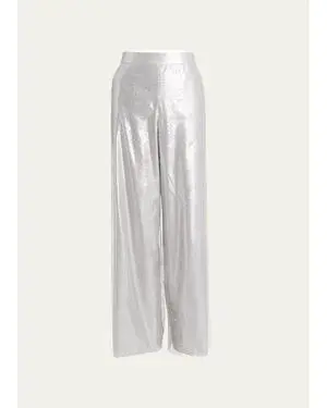 Giorgio Armani Crystal Embellished Trousers - Silver