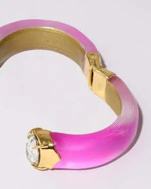 Alexis Bittar Bonbon Crystal Lucite Hinge Bracelet - Azalea