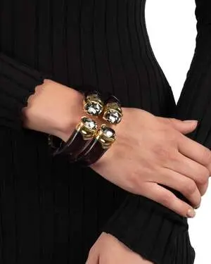 Alexis Bittar Alexis Bittar Bonbon Crystal Lucite Hinge Bracelet Black Cherry