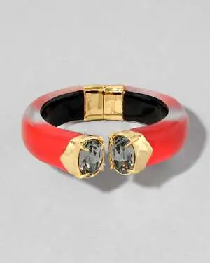Alexis Bittar Alexis Bittar Bonbon Crystal Lucite Hinge Bracelet Lipstick Red