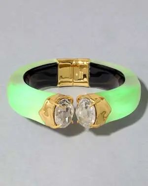 Alexis Bittar Alexis Bittar Bonbon Crystal Lucite Hinge Bracelet Neon Green