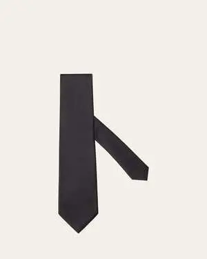 Zegna Solid Silk Evening Tie - Black