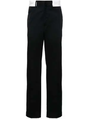 Palm Angels Contrasting Waistband Tapered Trousers - Black