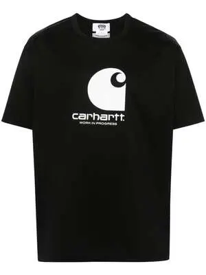 Junya Watanabe X Carhartt Logo-print Cotton T-shirt - Black