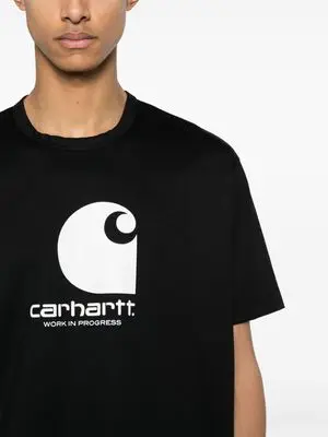 Junya Watanabe X Carhartt Logo-print Cotton T-shirt - Black