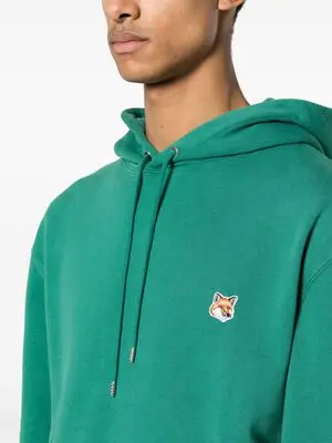 Maison Kitsuné Fox Head Cotton Hoodie - Green