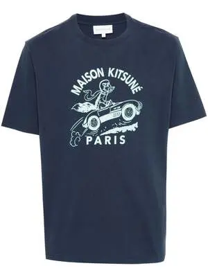 Maison Kitsuné Racing Fox Cotton T-shirt - Blue