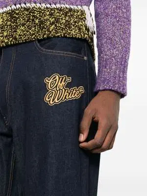 Off-White Logo-embroidered Flared Jeans