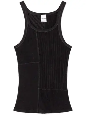 RE/DONE Panelled Cotton Tank Top - Black