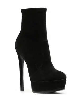Casadei Flora 140mm Platform Ankle Boots - Black