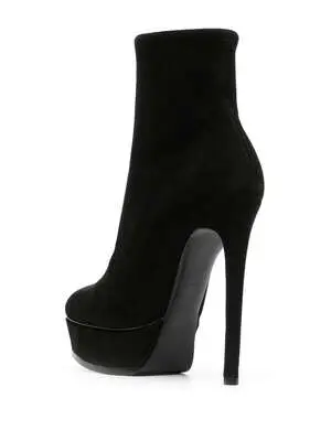 Casadei Flora 140mm Platform Ankle Boots - Black