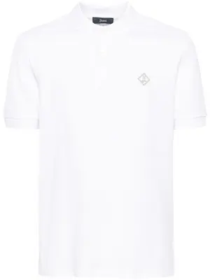 Herno Logo-embroidered Piqué Polo Shirt - White
