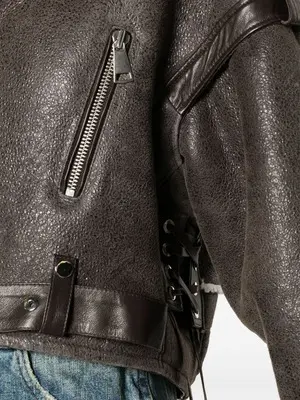 MANOKHI Leather Biker Jacket
