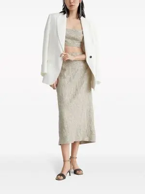 Brunello Cucinelli Sequin-embellished Linen Top