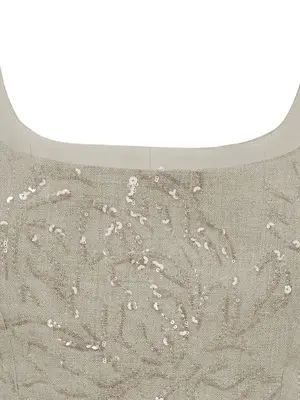 Brunello Cucinelli Sequin-embellished Linen Top