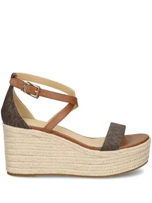 Michael Kors Serena Monogram Wedge Sandals