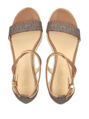 Michael Kors Serena Monogram Wedge Sandals