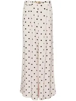 Zimmermann Double Tuck Polka-dot Palazzo Pants